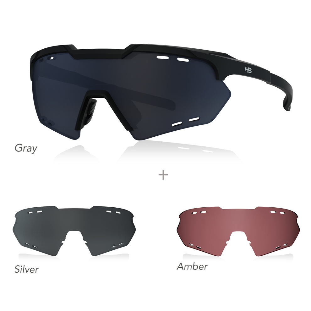 Óculos de sol HB Kit Shield Compac Mountain 02 GRA, SILV , AMB – Loja HB